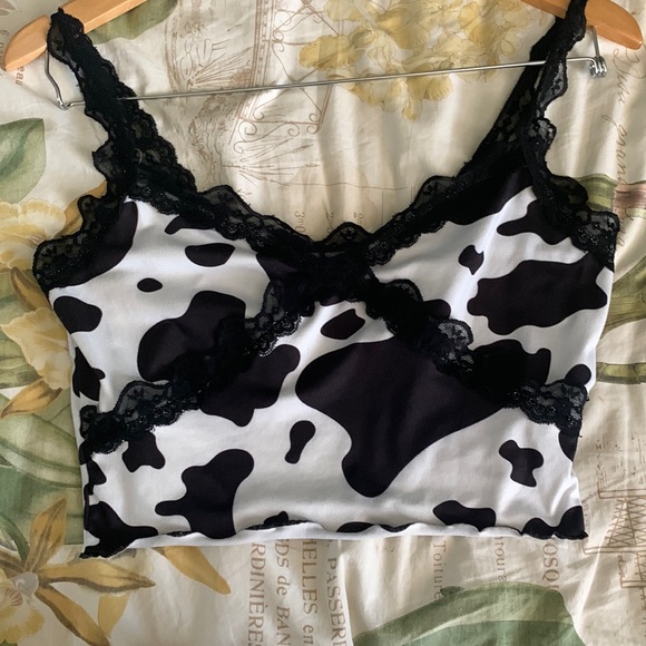 Tops | Cow Print Crop Top | Poshmark